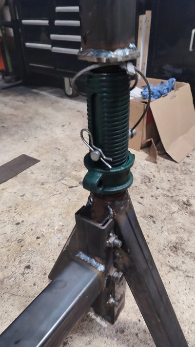 Axle dolly and chassis stand from engine stands and trench props. | MIG ...