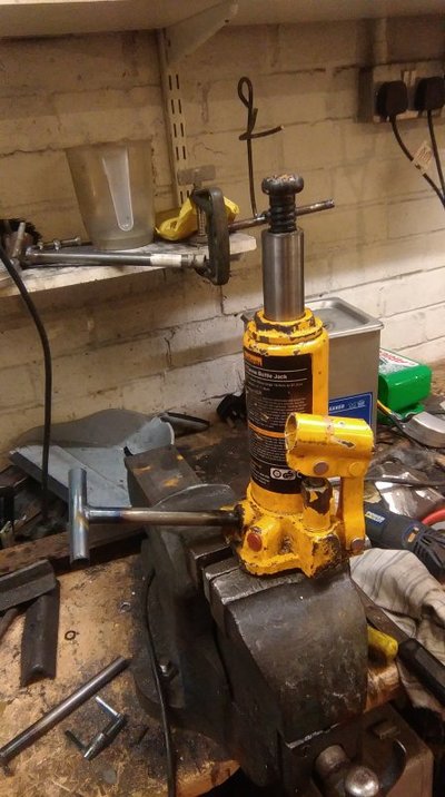 Upside down bottle jack. | MIG Welding Forum